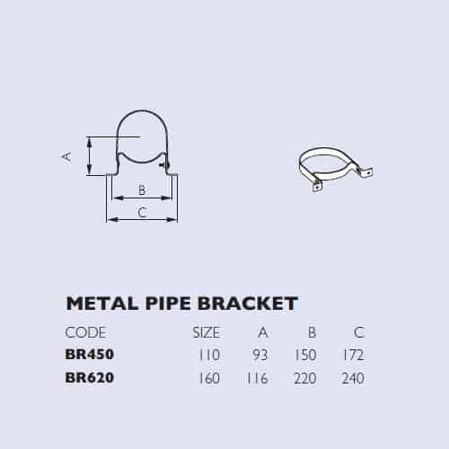 Brett Martin Metal Pipe Bracket BR620 -160mm Galv | Bison Supplies
